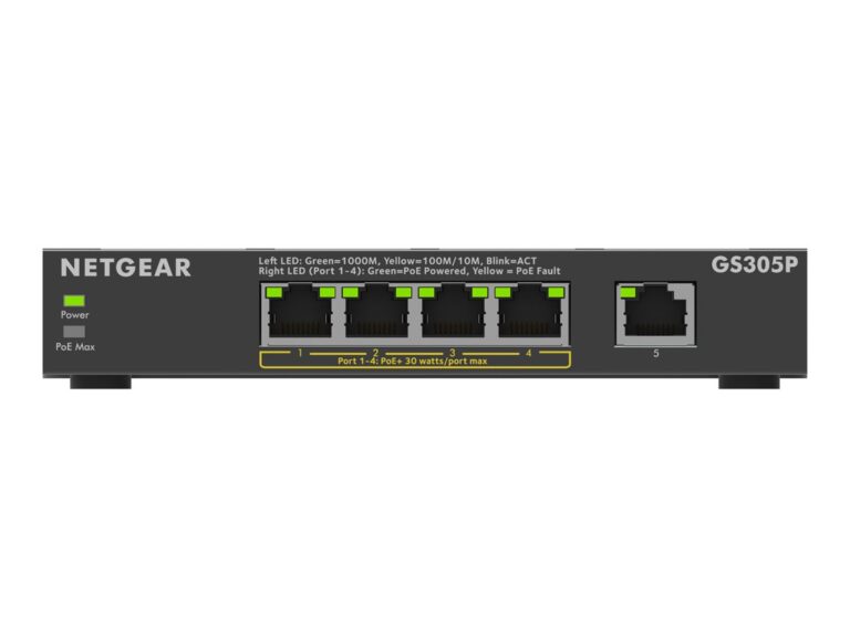 Switch NETGEAR GS305P v3 5 ports Gigabit PoE+ non géré